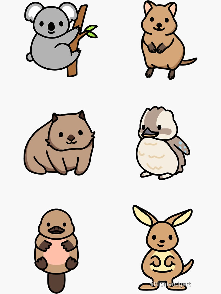 "Cute Australian Animals" Sticker for Sale by littlemandyart | Redbubble