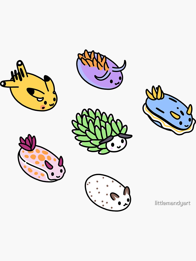 "Cute Sea Slugs" Sticker for Sale by littlemandyart | Redbubble