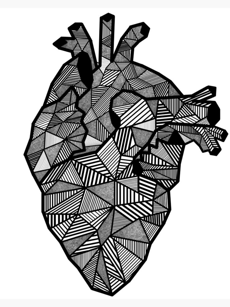 "Line and Dot Geometric Heart" Art Print for Sale by TGdigital | Redbubble