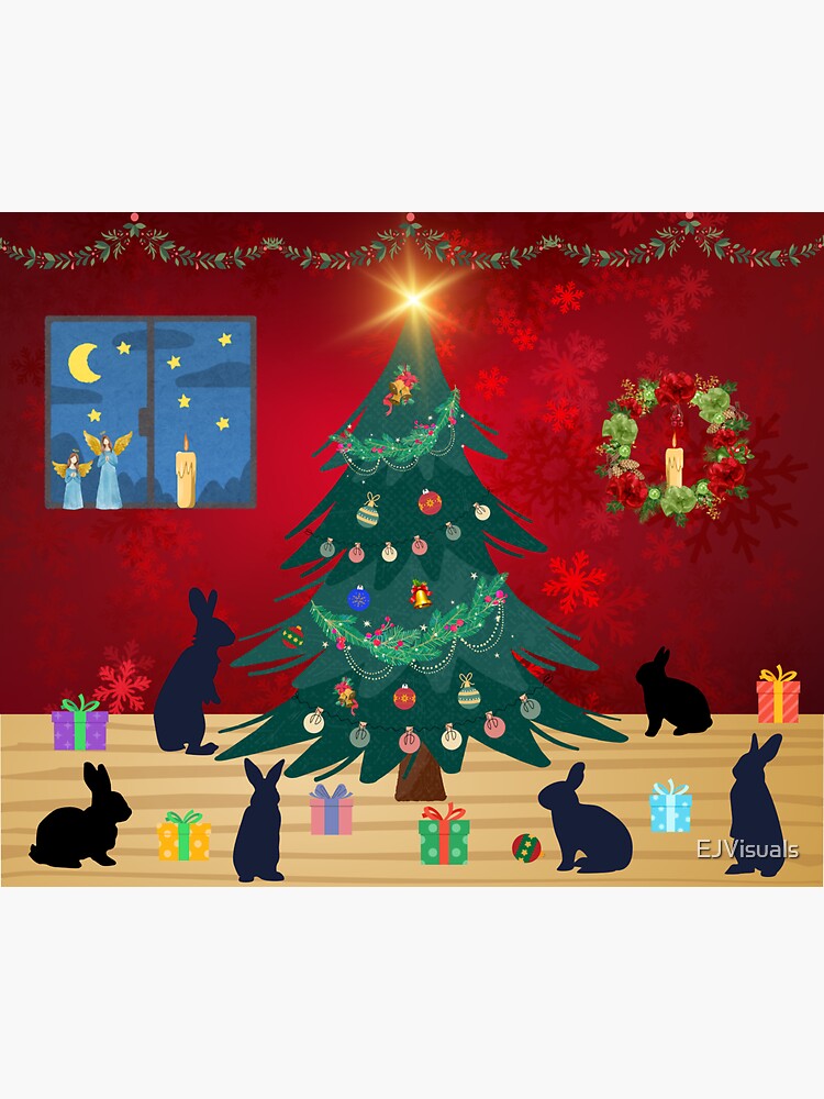 "A Very Bunny Christmas!" Sticker for Sale by EJVisuals | Redbubble