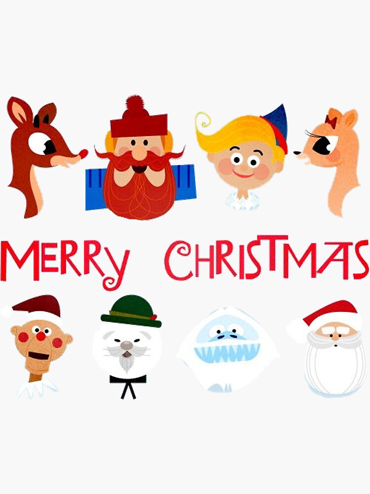 "Vintage Rudolph Characters " Sticker for Sale by Mseabro | Redbubble