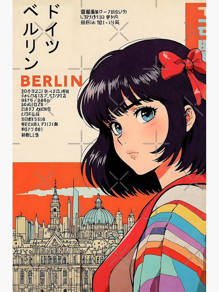 "Berlin Germany Retro Anime Girl 80s Vintage Travel" Poster for Sale by ...