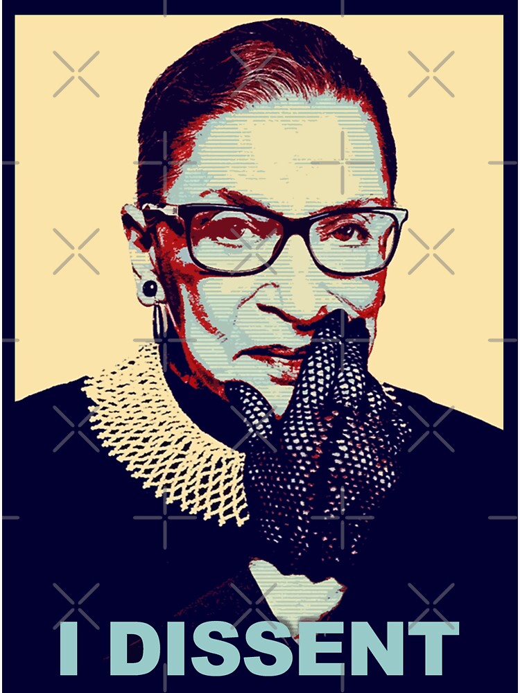 "RBG I Dissent" Sticker for Sale by Thelittlelord | Redbubble