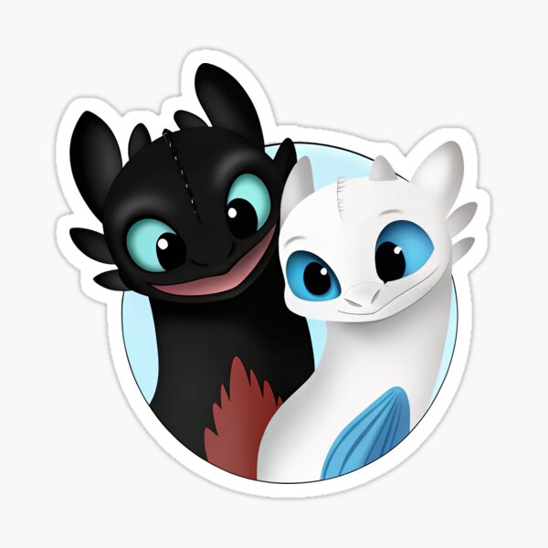 "Toothless And Night Fury, Light Fury And Toothless" Sticker for Sale ...