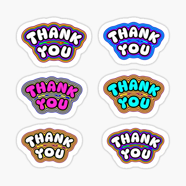 "Thank You Sticker Pack" Sticker for Sale by glowdesigns | Redbubble