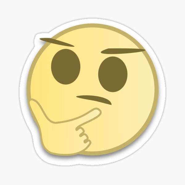 "Thinking face Emoji" Sticker by momococo | Redbubble