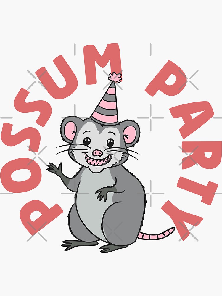 "Possum Party Funny Animal" Sticker for Sale by Irvan Maulana | Redbubble