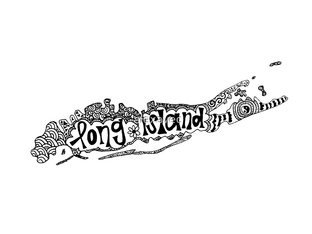 "Hipster Long Island Outline" by alexavec | Redbubble