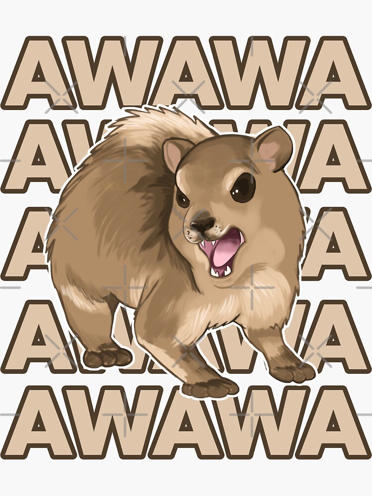 "Hyrax awawa" Sticker for Sale by VoltSketches | Redbubble