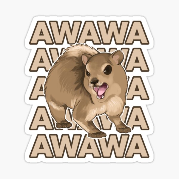 "Hyrax awawa" Sticker for Sale by VoltSketches | Redbubble