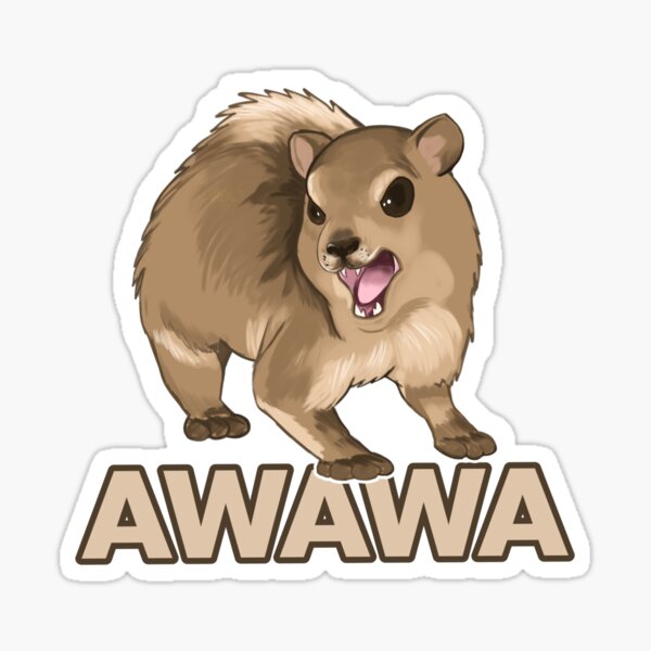 "Hyrax awawa" Sticker for Sale by VoltSketches | Redbubble