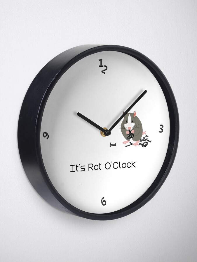 "It's Rat O'Clock" Clock by nesteggmama | Redbubble