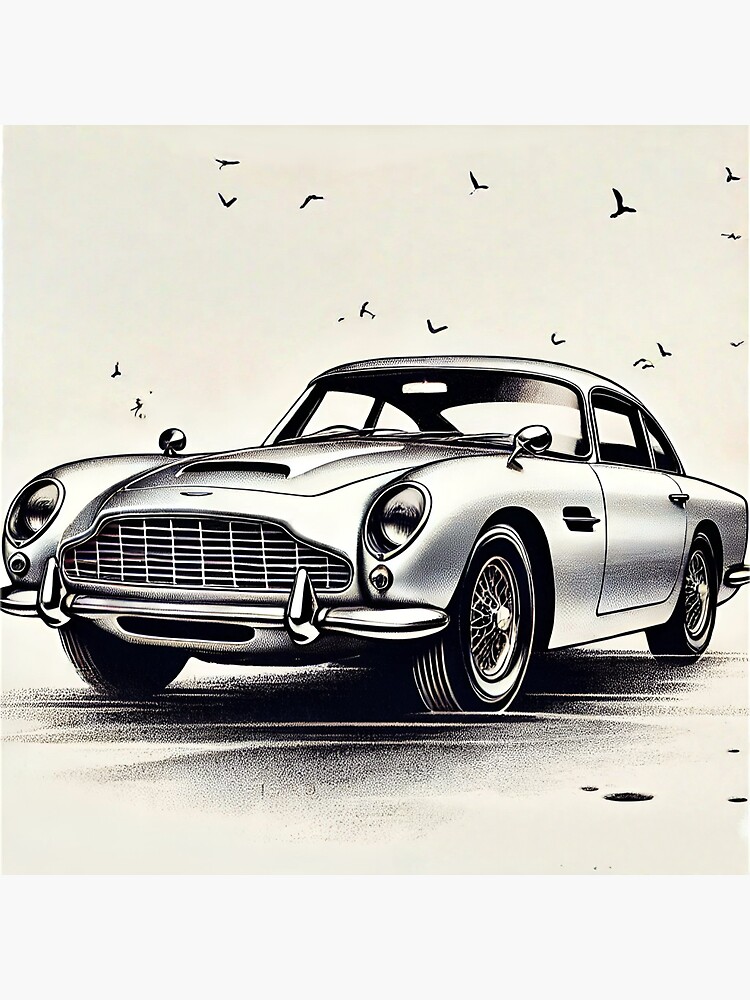 "Classic 1963 Aston Martin DB5 Fanart (Silver)" Sticker for Sale by ...