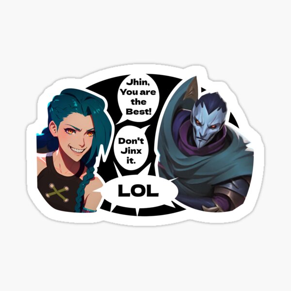 "League of 2 Legends: Jhin & Jinx " Sticker for Sale by SlightlyUnreal ...