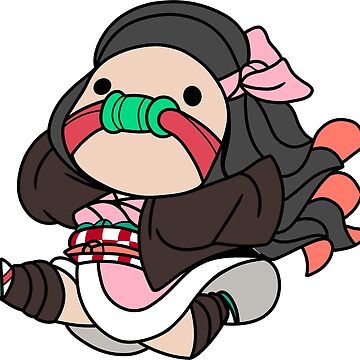 "Nezuko chibi running" Sticker for Sale by Diyanggostyle | Redbubble