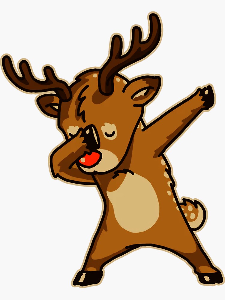 "Dabbing Reindeer Christmas Dab Rudolph Reindeer" Sticker for Sale by ...