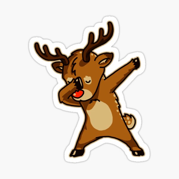 "Dabbing Reindeer Christmas Dab Rudolph Reindeer" Sticker for Sale by ...