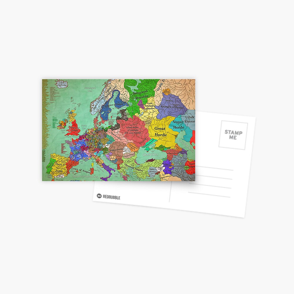 "Map of Europe and the Middle East in 1444" Poster for Sale by Stefan Z ...