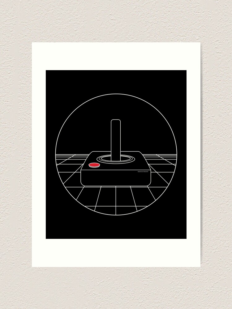 "Retro Game Console Control Vintage Video Game Line Graphics" Art Print ...