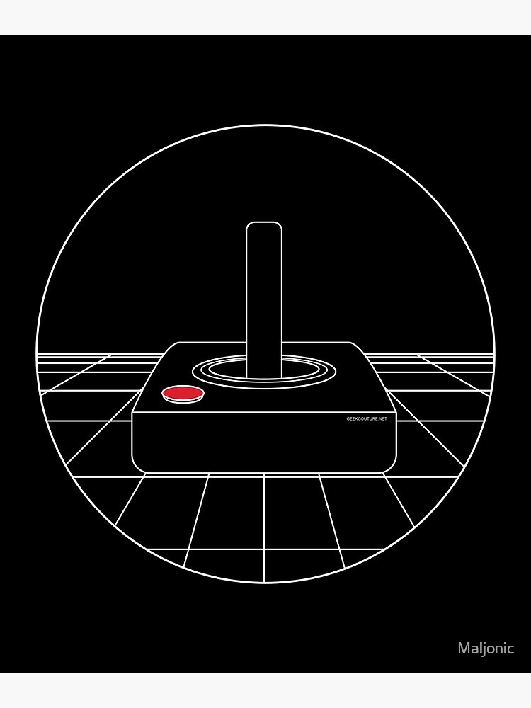 "Retro Game Console Control Vintage Video Game Line Graphics" Art Print ...