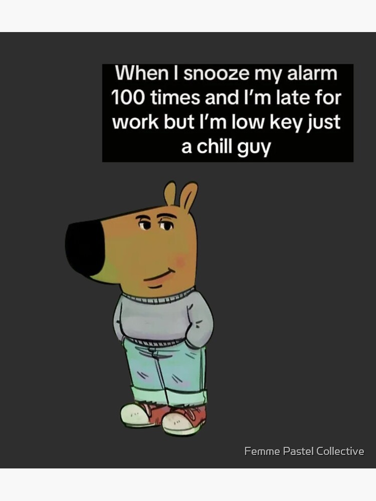 "Chill Guy Meme " Sticker for Sale by Femme Pastel Collective | Redbubble