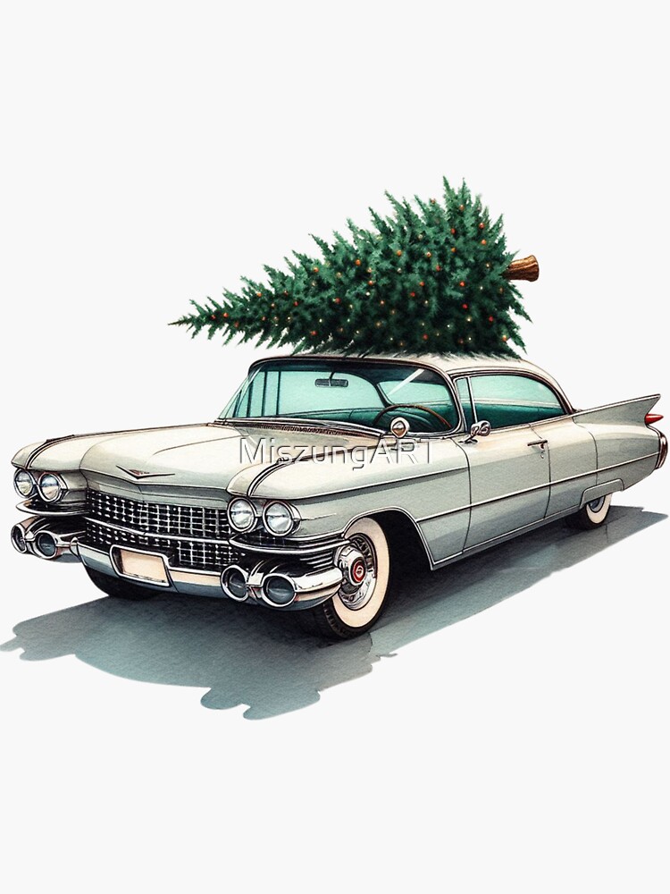 "Iconic Holiday Cars Art Print - Classic Christmas Automotive Design ...