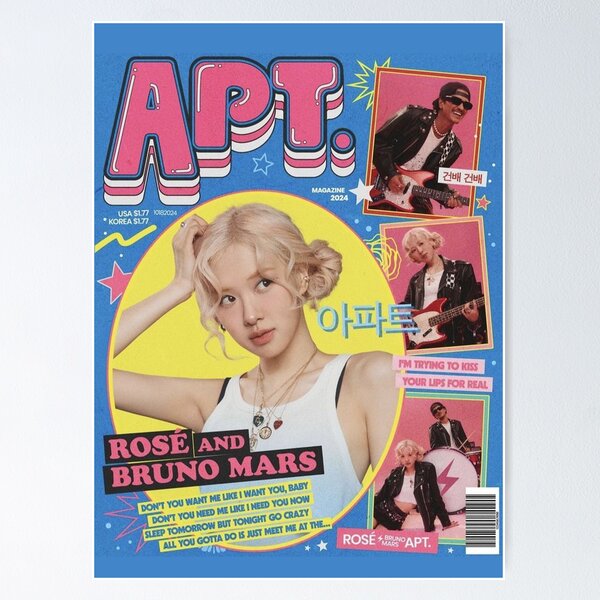 "Apt. Apt. - Rose and Bruno Mars song" Poster for Sale by Kdramasaddict ...