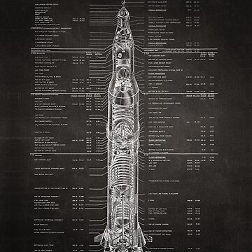 "Apollo Saturn V Blueprint in High Resolution (chalkboard black ...