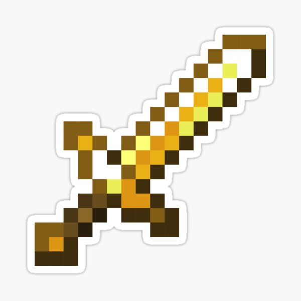 "Golden Minecraft sword" Sticker for Sale by goal-getter | Redbubble