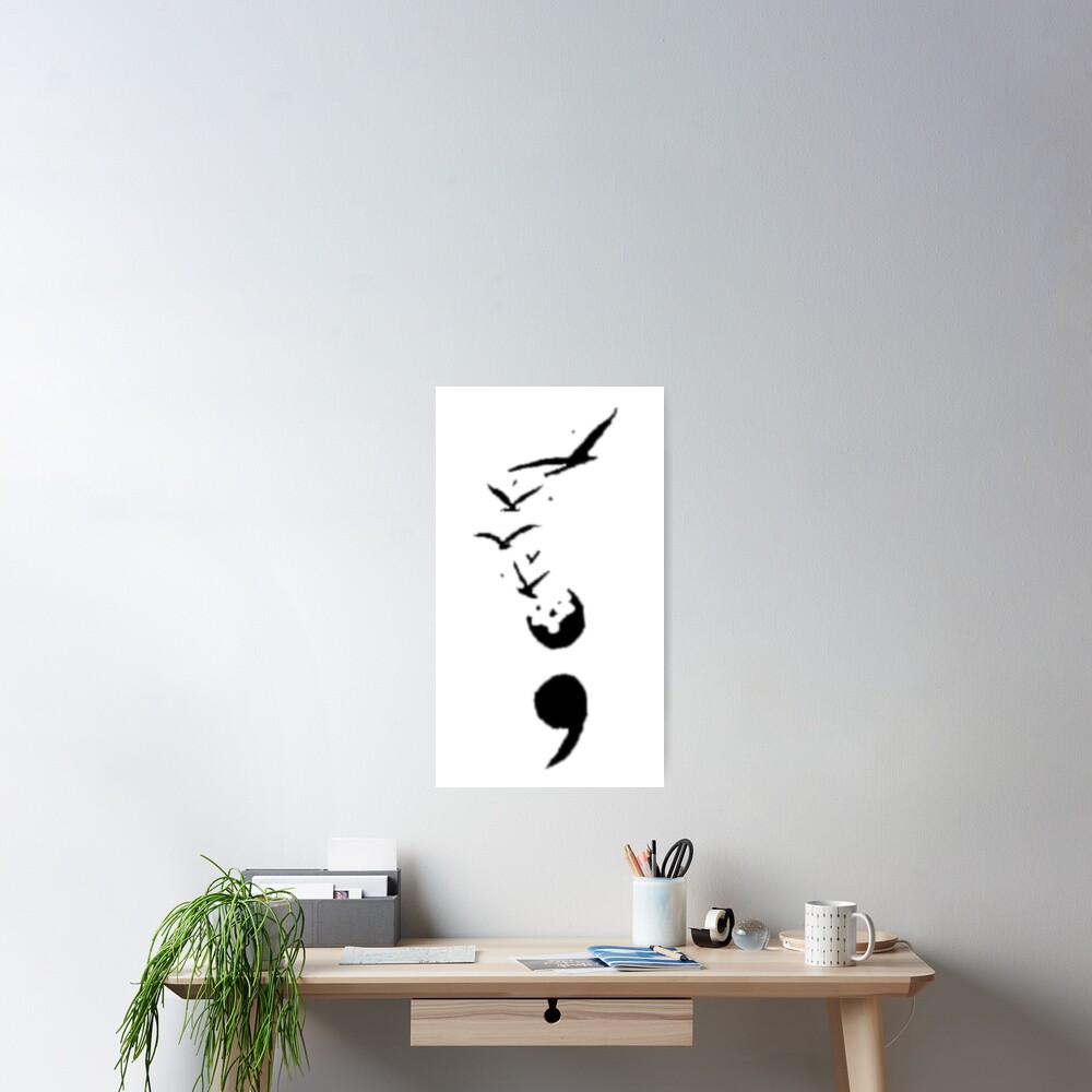 "Semi Colon with Birds" Poster for Sale by njager96 | Redbubble