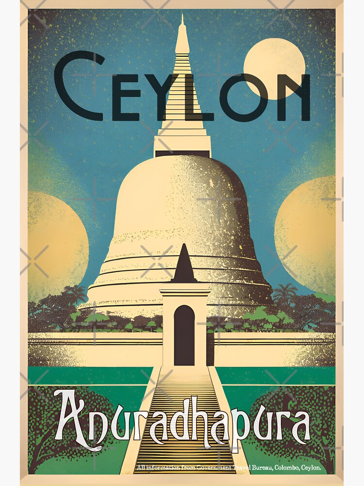 "Anuradhapura Vintage Travel Art Print – Government Travel Bureau ...