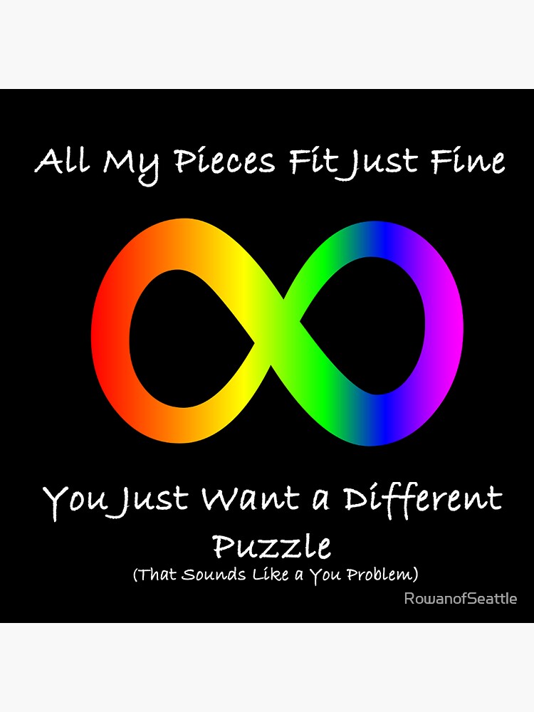 "All My Pieces Fit Just Fine" Sticker for Sale by RowanofSeattle ...