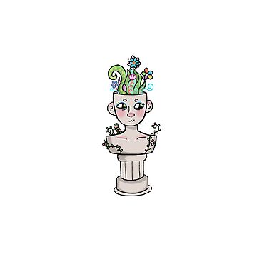 "Floral Statue Bust" Sticker for Sale by BlueStarArt | Redbubble