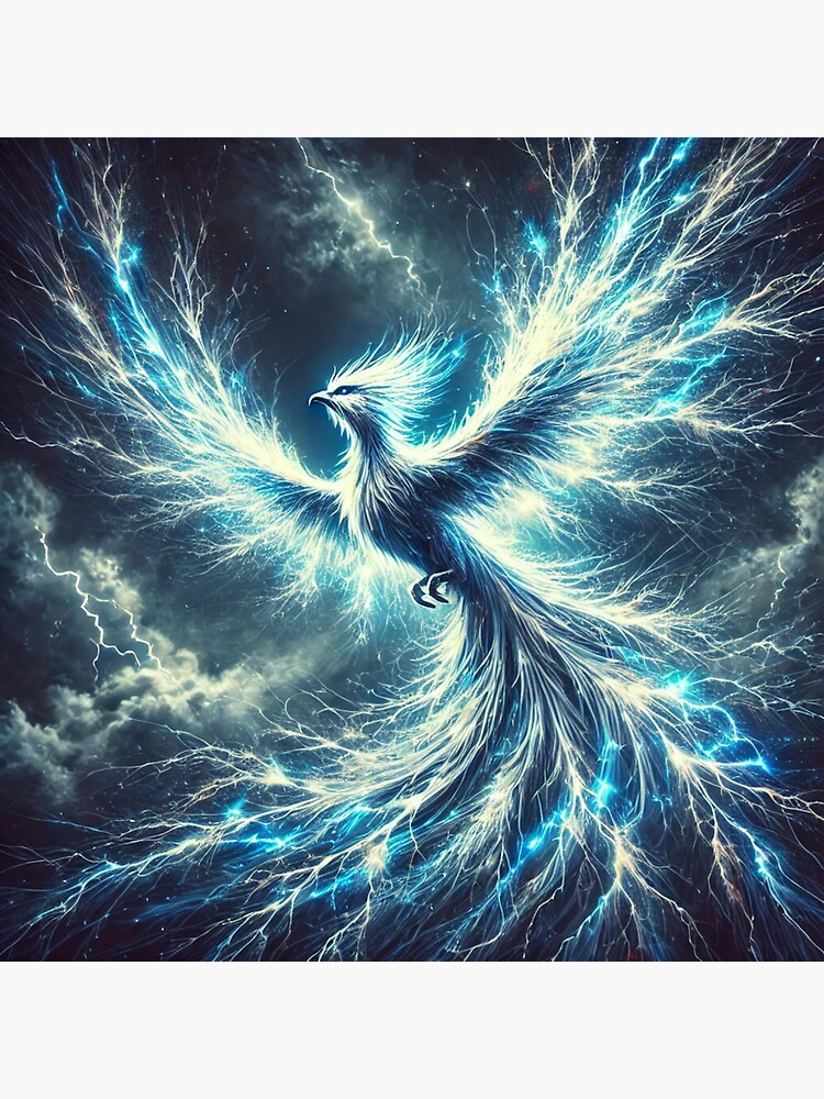 "Phoenix Fantasy Art | Voltage Sovereign" Sticker for Sale by Rizinator ...