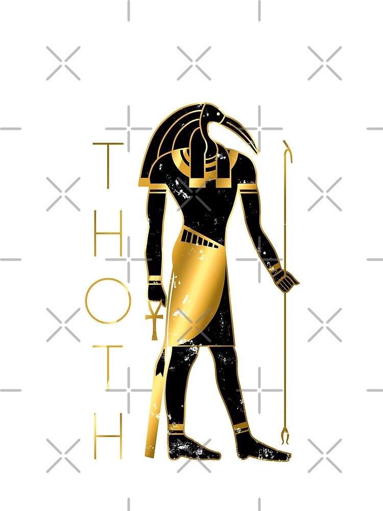 "Thoth - Black and Gold" T-shirt for Sale by polygrafix | Redbubble | thoth graphic t-shirts ...