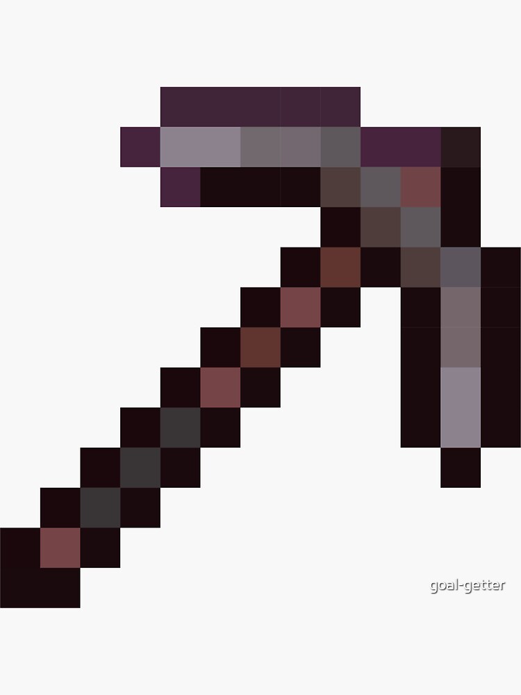 "Minecraft Netherite Pickaxe" Sticker for Sale by goal-getter | Redbubble