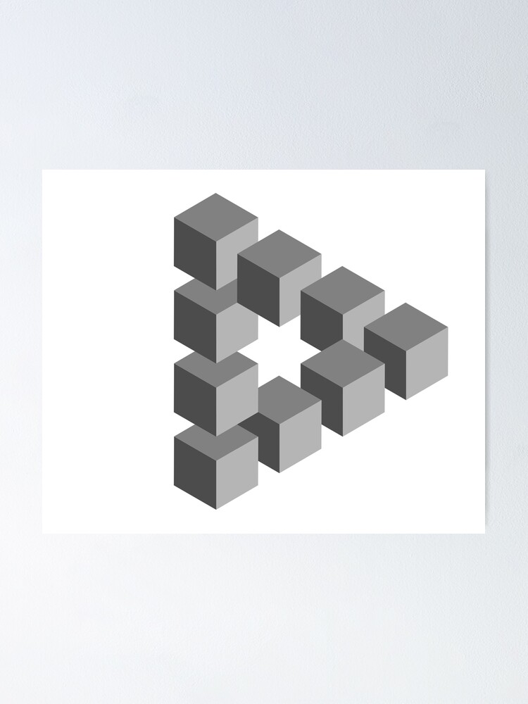 "Optical Illusion Blocks" Poster by Dandarey | Redbubble
