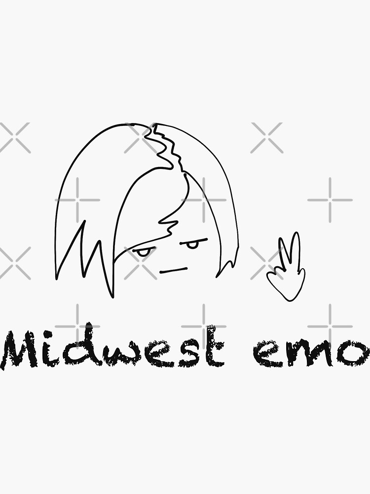 "Midwest emo peace sign guy " Sticker for Sale by tenkenryujin | Redbubble
