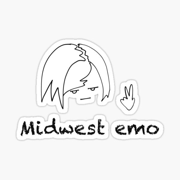 "Midwest emo peace sign guy " Sticker for Sale by tenkenryujin | Redbubble