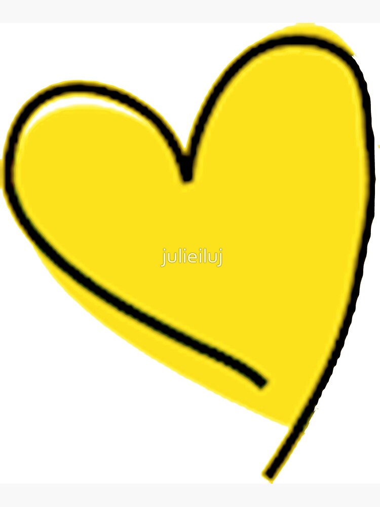 "yellow heart drawing" Poster for Sale by julieiluj | Redbubble
