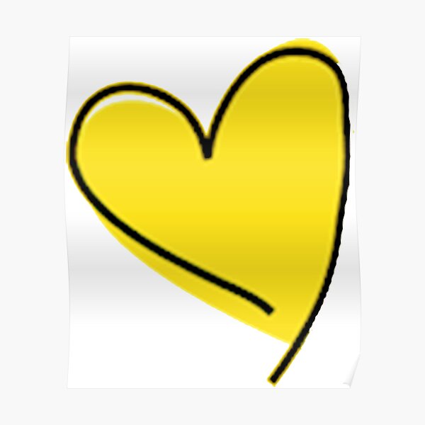 "yellow heart drawing" Poster for Sale by julieiluj | Redbubble