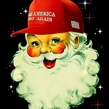 "Retro Make Christmas Great Again Trump Christmas Maga Santa" Sticker ...