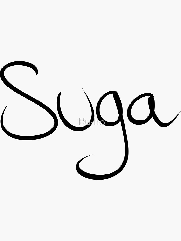 "Suga's name" Sticker for Sale by Bu-ho | Redbubble