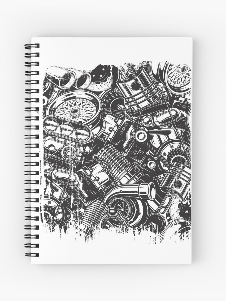 "Car Parts Collage Car Enthusiast " Journal for Sale by Daily Grind 19 ...