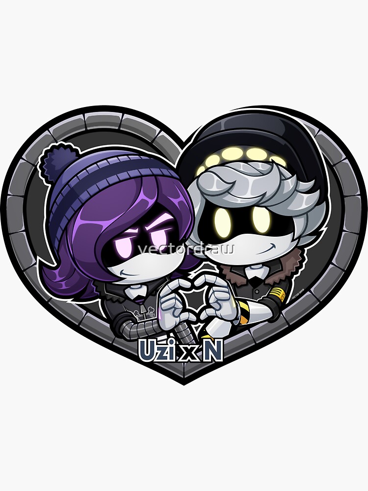 "ship Nuzi murder drones chibi" Sticker by vectordraw | Redbubble