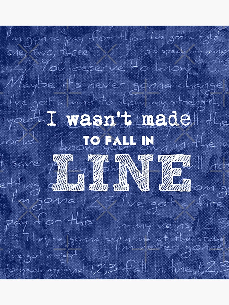 "Fall in Line - Denim ed" Sticker for Sale by IschemicNeuron | Redbubble