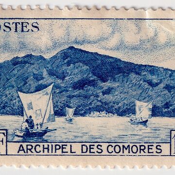 "Comores/Comoros Stamp in Blue" Sticker for Sale by rogerstrawberry ...