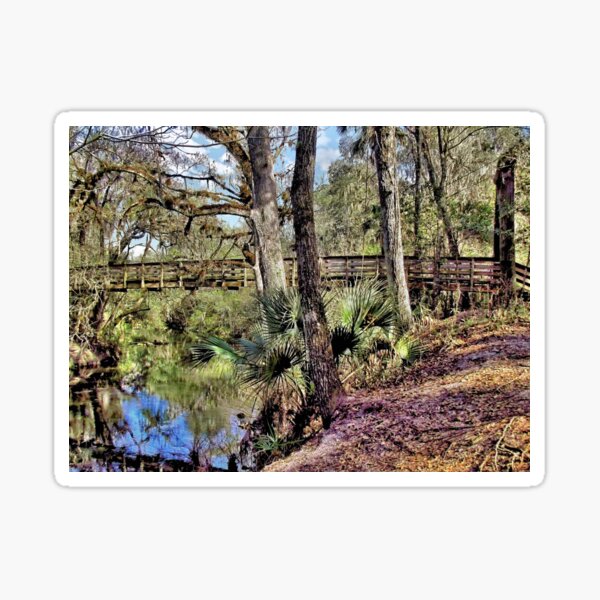 "Wood Suspension Bridge 1 - Florida" Sticker by jtrommer | Redbubble