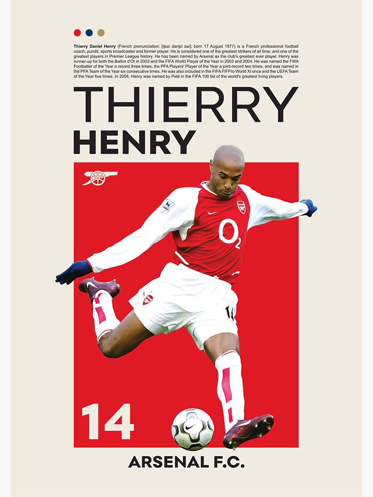 "Thierry Henry" Sticker for Sale by MertArtDesigns | Redbubble