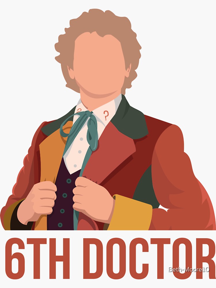 "6th Doctor" Sticker for Sale by Beth-Moore10 | Redbubble